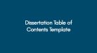 Dissertation Table of Contents Template | Download Free Examples