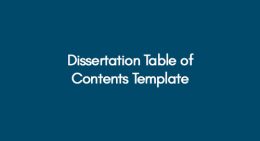 Dissertation Table of Contents Template | Download Free Examples