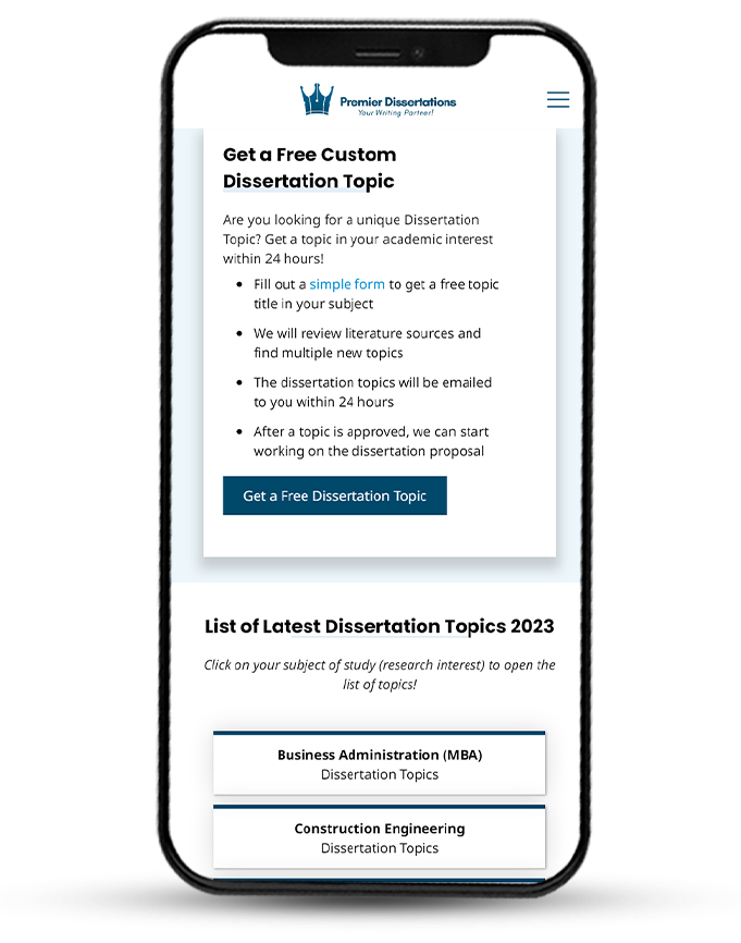 Free Dissertation Topics | Premier Dissertations