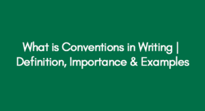 What is Conventions in Writing | Definition, Importance & Examples